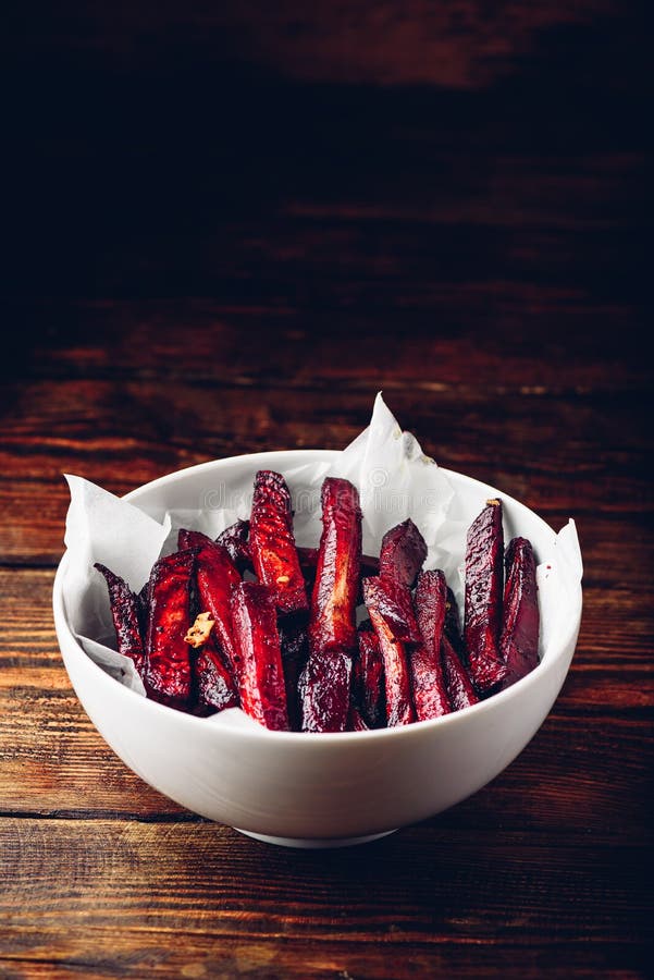 Oven Baked Beet Fries in Bowl Stock Image - Image of beetroot, crunchy ...