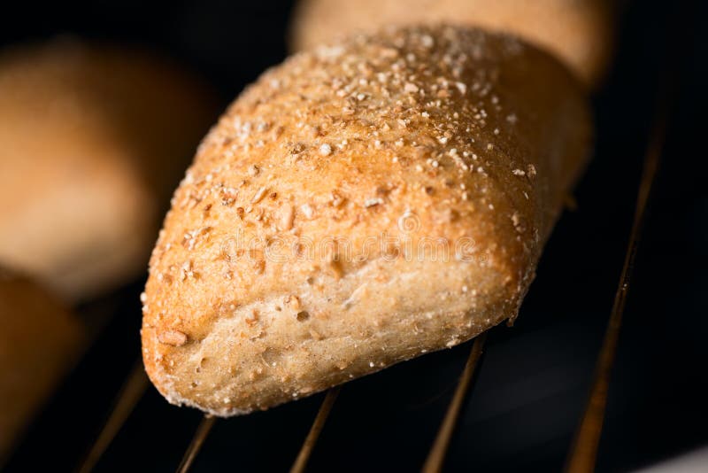 Oven baked bread macro stock photo. Image of roll, breakfast - 52690240