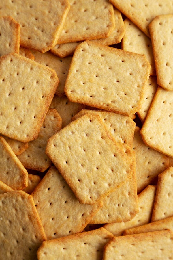 Oven Baked Crackers, Top View. Flat Lay, Overhead, from Above Stock ...