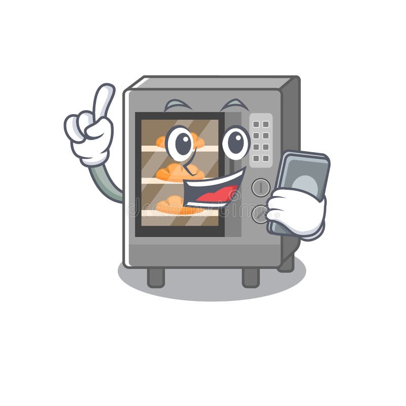 Oven Cake Cartoon Design Style Speaking on a Phone Stock Vector ...