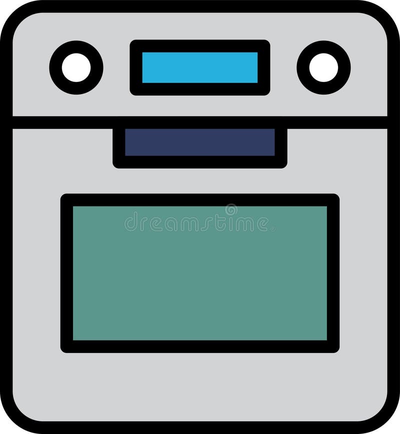 Oven for Cooking Icon Illustration in Line Style Stock Vector ...