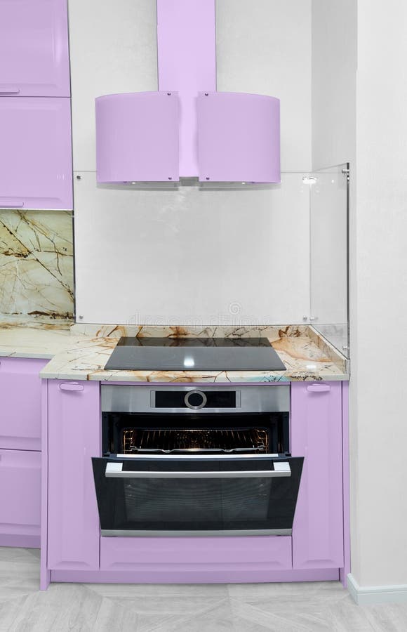 Oven with Extractor Fan in the Kitchen. Minimalism Stock Image - Image ...