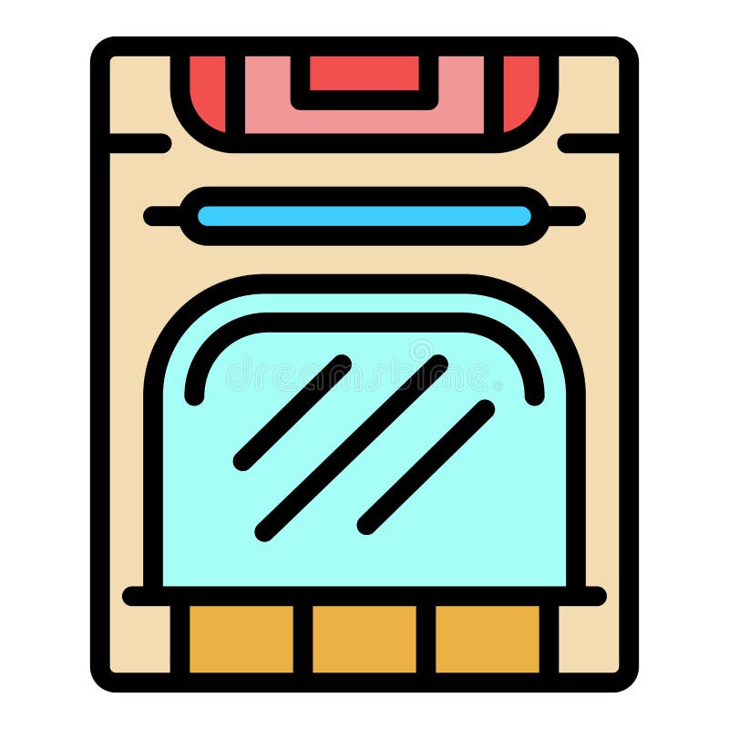 Oven Icon Color Outline Vector Stock Vector - Illustration of thin ...