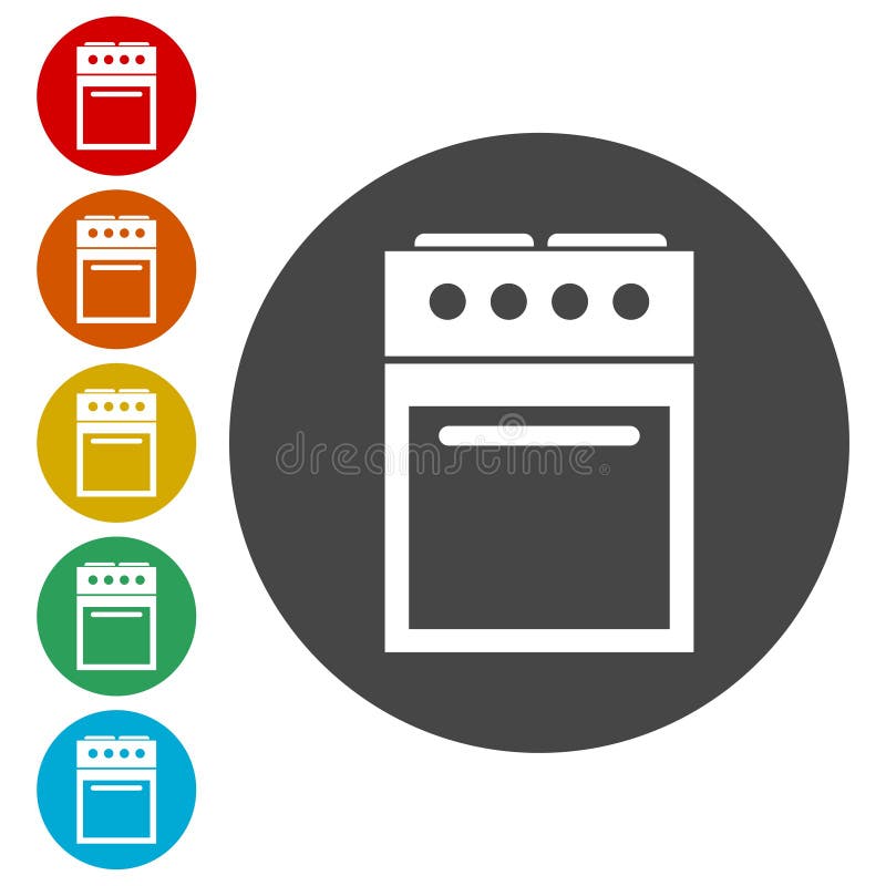 Oven Icon, Stove Icon, Stove Icon Flat Stock Vector - Illustration of ...