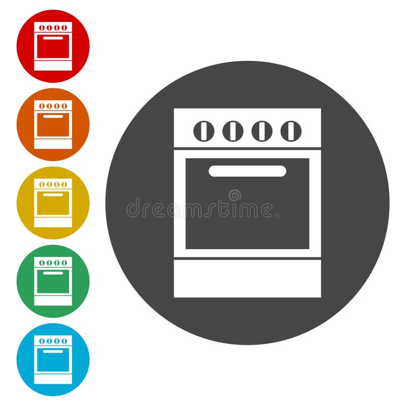 Oven Icon, Stove Icon, Stove Icon Flat Stock Vector - Illustration of ...