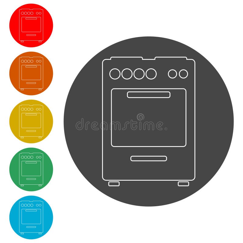 Oven Icon, Stove Icon stock vector. Illustration of cook - 184255299
