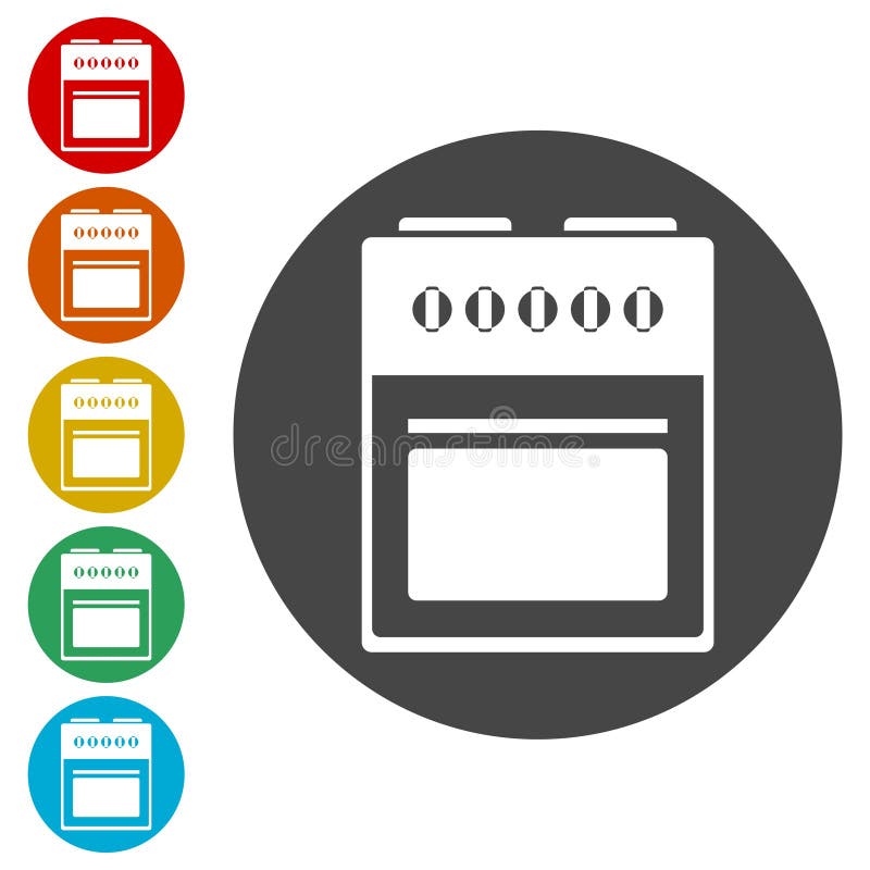 Oven Icon, Stove Icon stock vector. Illustration of interior - 184255304
