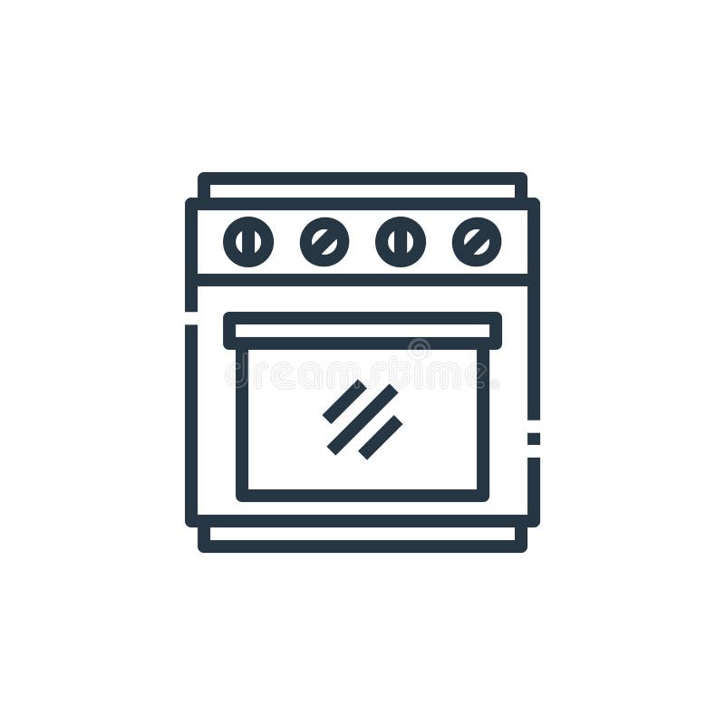 Oven Icon Vector from Cooking Concept. Thin Line Illustration of Oven ...