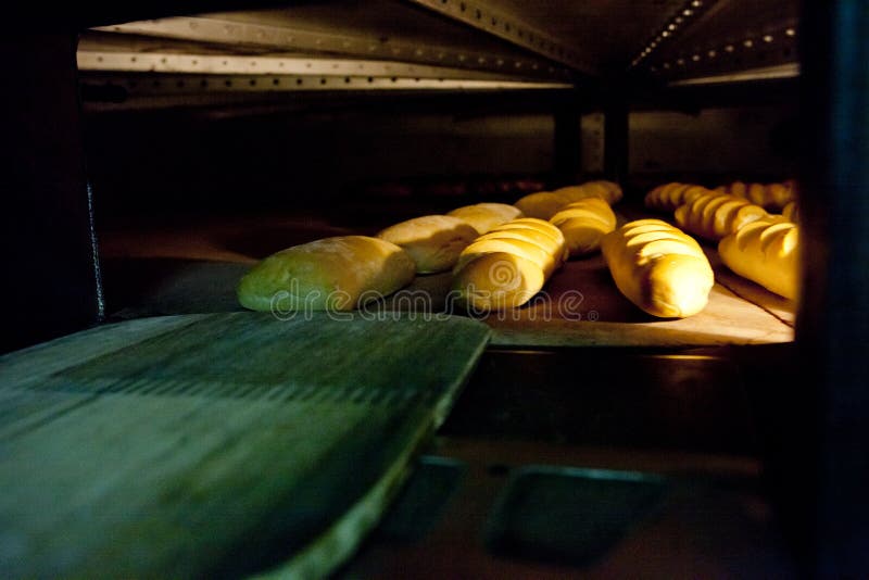 Oven Inside Plenty of Bread Stock Photo - Image of indoors, freshly ...