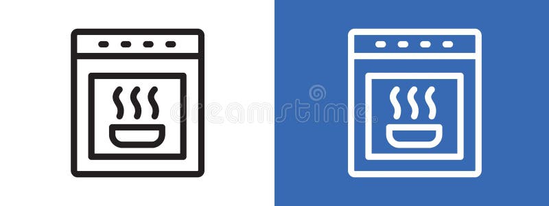 Oven Logo Sign Set Vector Outline Stock Vector - Illustration of ...