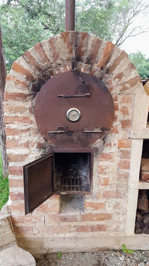 An Oven Made of Bricks and Steel Stock Photo - Image of cooking, wood ...