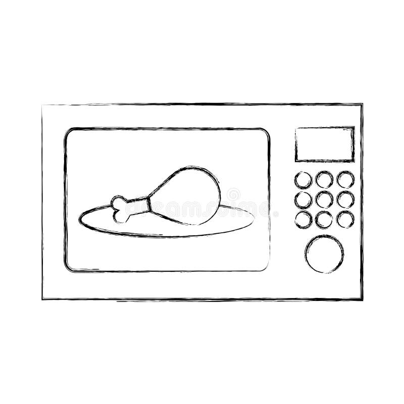 Oven Microwave with Delicious Chicken Meat Icon Stock Vector ... Oven Microwave with Delicious Chicken Meat Icon Stock Vector ...