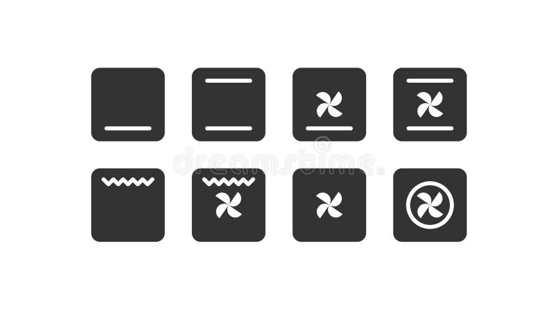 Oven Mode Settings Icon Set. Oven Cooking Options Vector Stock ...