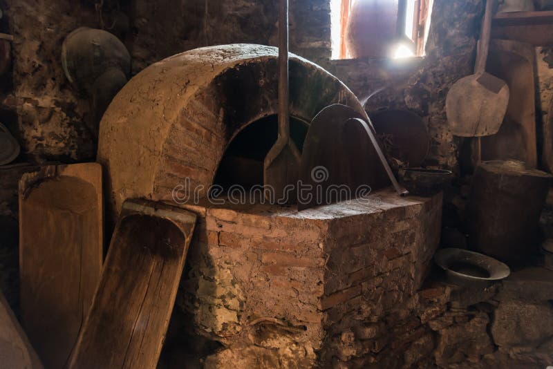 Oven in the Monastery of Grand Meteoron in Northern Greece Stock Photo ...