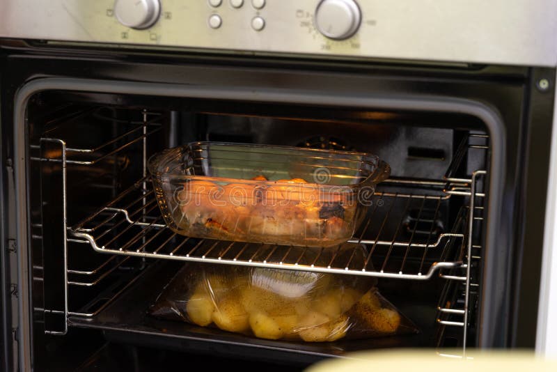 The Oven is Open, Delicious Dinner is Baked Stock Photo - Image of cake ...