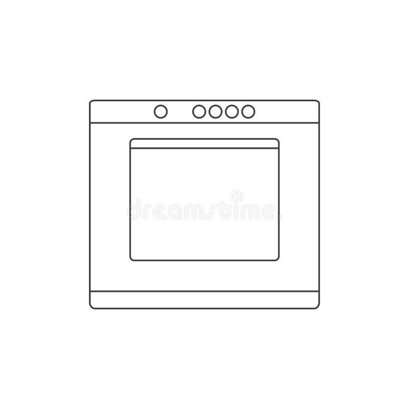 Oven Outline Flat Icon Vector Design Illustration Stock Vector ...