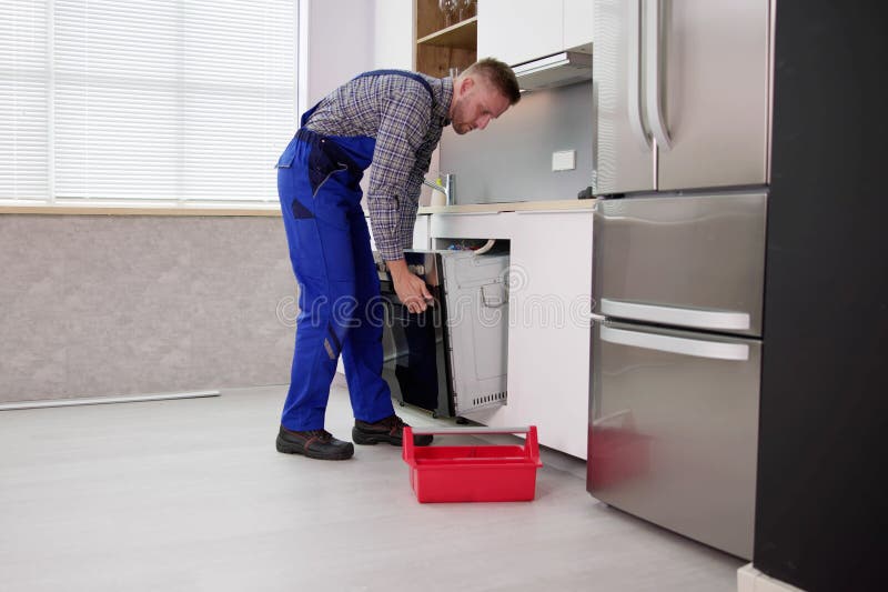 Oven Repair Technician. Appliance Maintenance Service Stock Photo ...