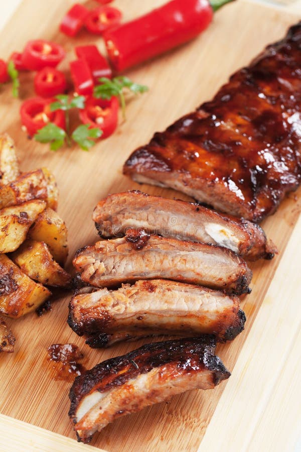 Oven roasted pork ribs stock image. Image of prepared - 92065671