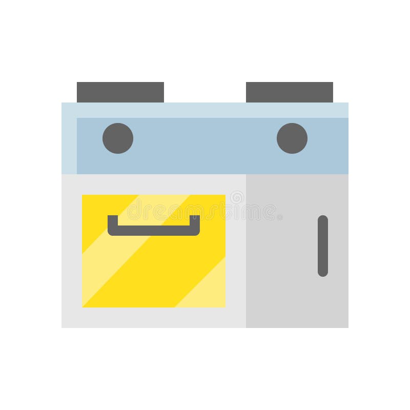 Oven and Stove Top, Kitchen Device Flat Icon Stock Vector ...