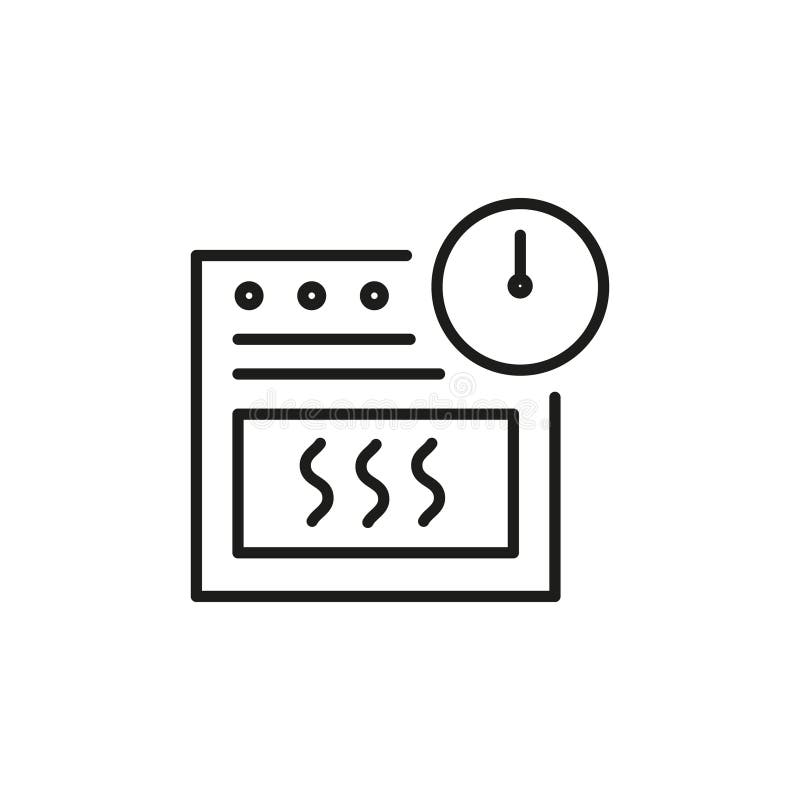 Oven with Timer Icon stock vector. Illustration of seasoning - 320196906