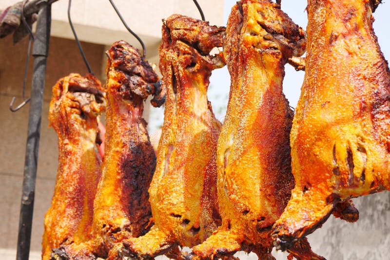 Oven Whole Sheep, Golden Barbecue Delicious Stock Photo - Image of ...