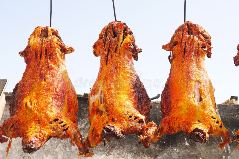 Oven Whole Sheep, Golden Barbecue Delicious Stock Photo - Image of ...