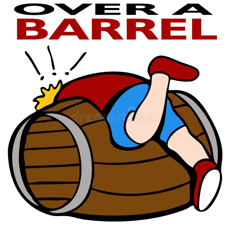 Over a Barrel stock vector. Illustration of trouble, problem - 16577239
