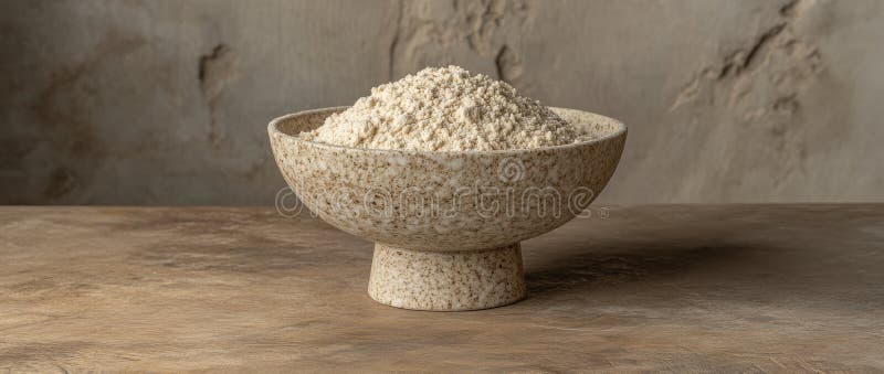 Over a Beige Backdrop, a Spherical Dish Filled with Kaolin Powder ...