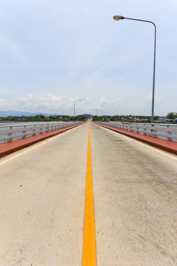 Over the Bridge Cross the River Stock Image - Image of straight ...