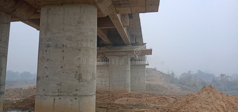 Over Bridge Main Pillar Photo Perfect Right Side Stock Photo - Image of ...