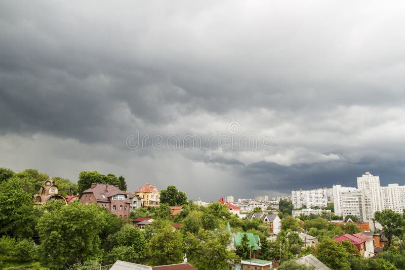 Over the City of Storm and Rain Stock Photo - Image of city, urban ...