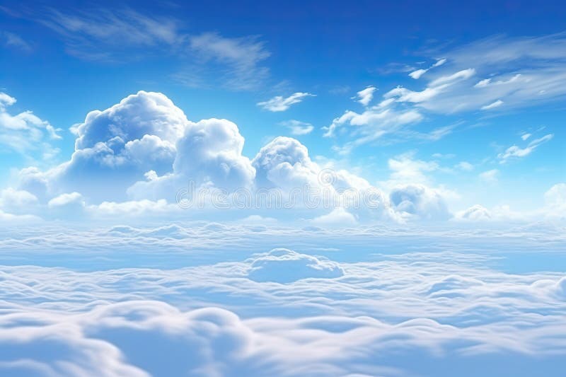 Over the Clouds. Fantastic Background with Clouds Stock Illustration ...