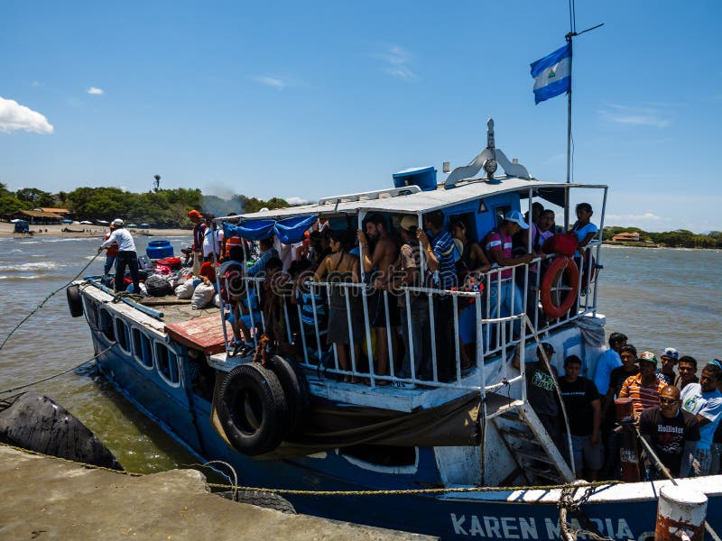 Over Crowded Passenger Ferry To Ometepe Island Editorial Photography ...