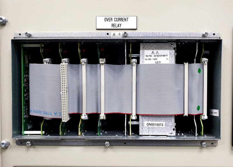 Over Current Protection Relay after Removed the Front Cover. Stock ...