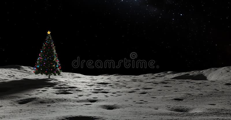 Over a Decorated White Christmas Tree, Fireworks are Exploding in the ...