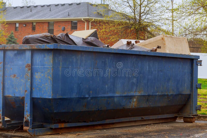 Over Flowing Dumpsters Being Full with Garbage Stock Image - Image of ...