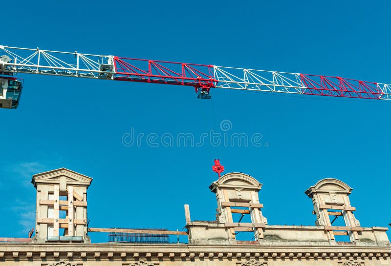 Head of crane and load. stock image. Image of construction - 28424363