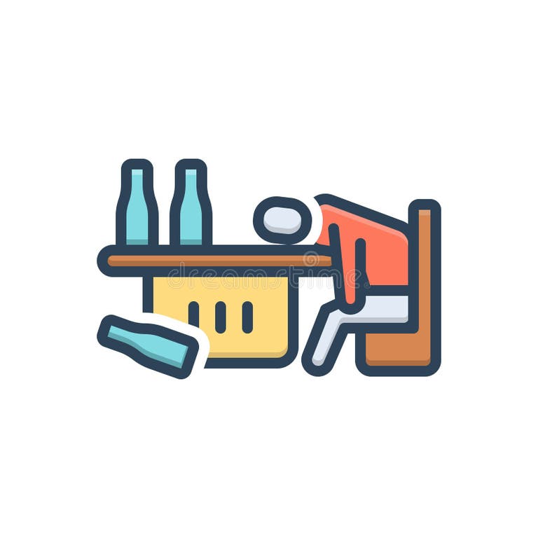 Color Illustration Icon for Over, Drunken and Drink Stock Vector ...