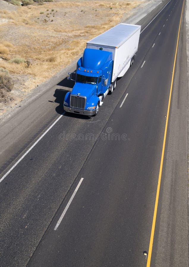 Over the Road Transport Blue Big Rig Truck Highway Stock Image - Image ...