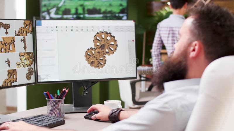 Two Industrial Engineer Wear Safety Helmet and Holding Tablet ...