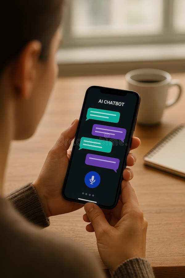 Smartphone Showing AI Chatbot Interface Stock Illustration ...