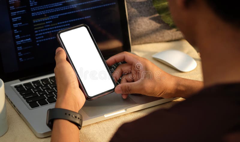 Over Shoulder View Young Man Sitting in Front of Laptop Computer and ...