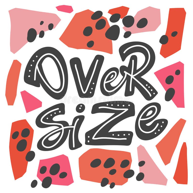 Over Size. Hand Drawn Lettering Logo for Social Media Content Stock ...