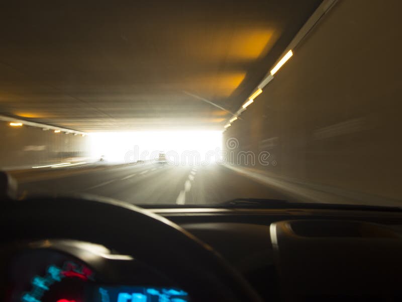 Over Speed Vehicle in the Tunnel Stock Image - Image of night, scenery ...
