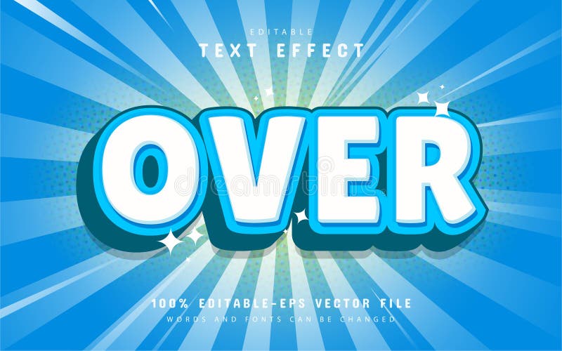 Over Text Effect Cartoon Style Stock Vector - Illustration of kids ...