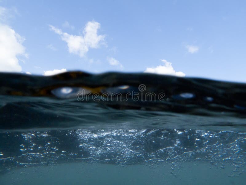 Over Under Split Shot Clear Turbulent Sea Water Stock Photos - Free ...