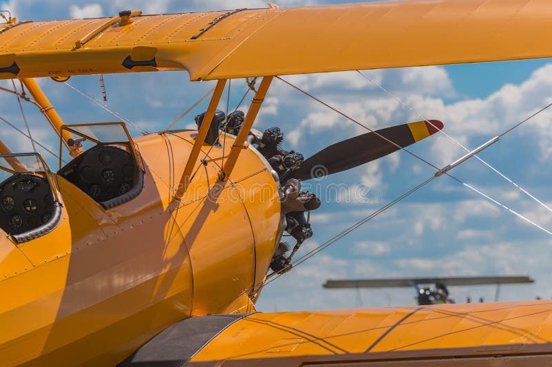 PT-13 Stearman Bi-Plane Propeller Stock Image - Image of hobby ...