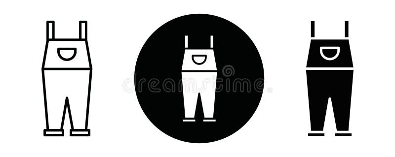 Overall Outline Icon Collection or Set. Overall Thin Vector Line Art ...