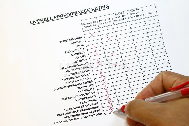 Performance Evaluation Form Stock Photo - Image of incentive, employer: 3340540
