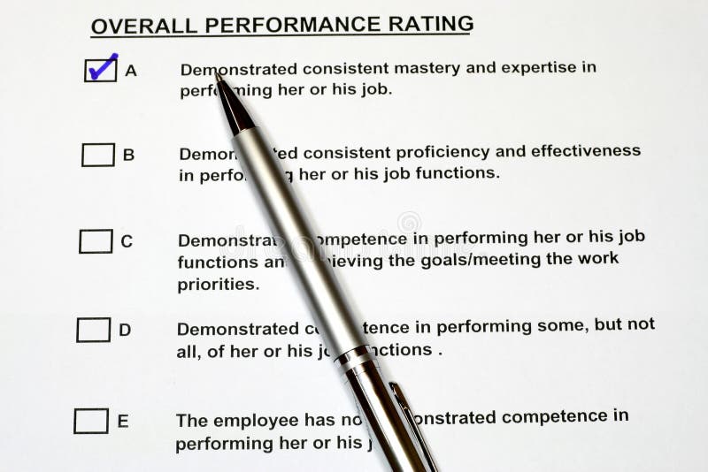 Overall Performance Rating stock image. Image of form - 3477005